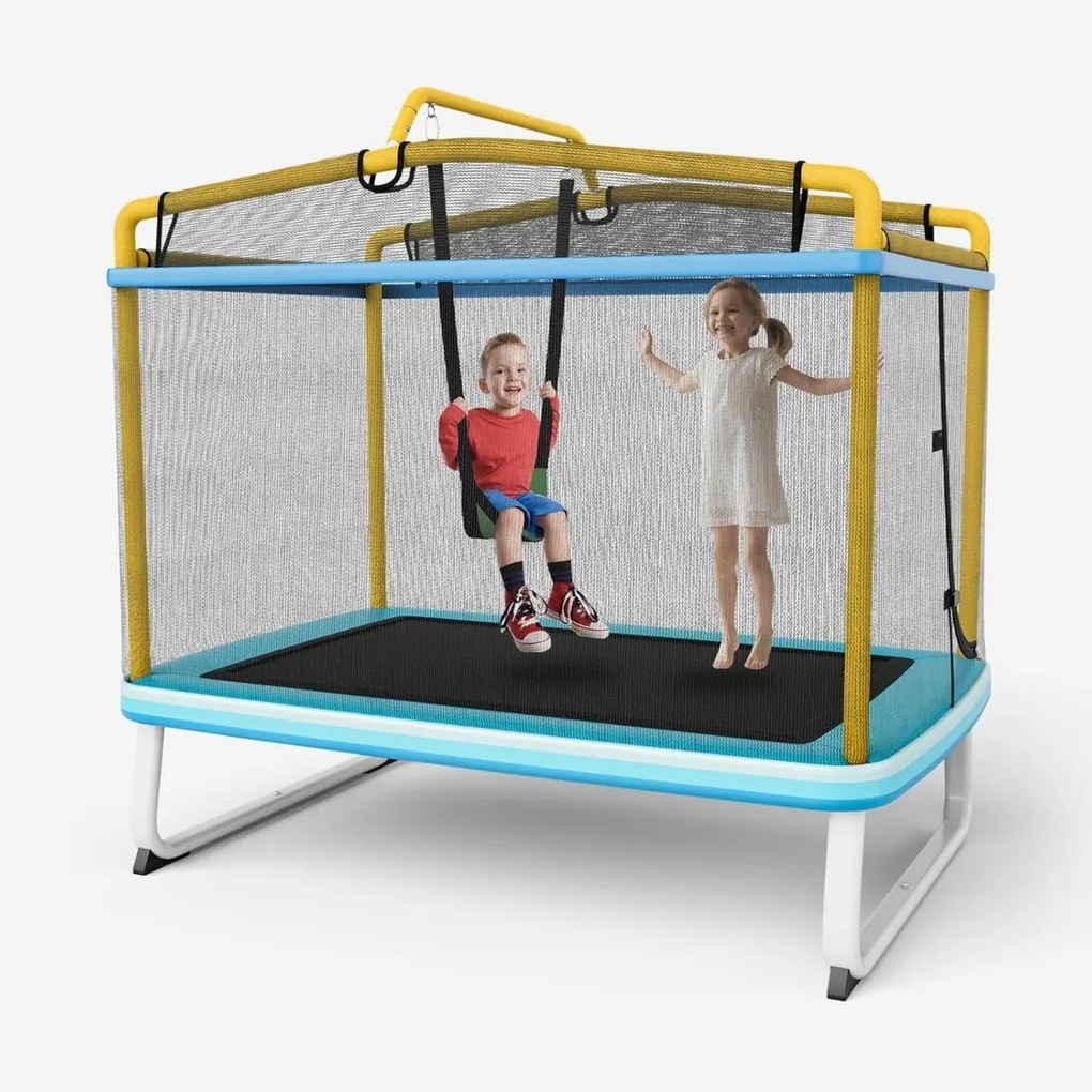 Costway 3-in-1 Dětská trampolína s houpačkou a horizontální tyčí