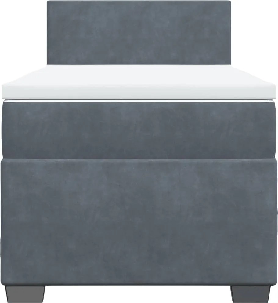 Box spring postel s matrací tmavě šedá 100x200 cm samet 3286229