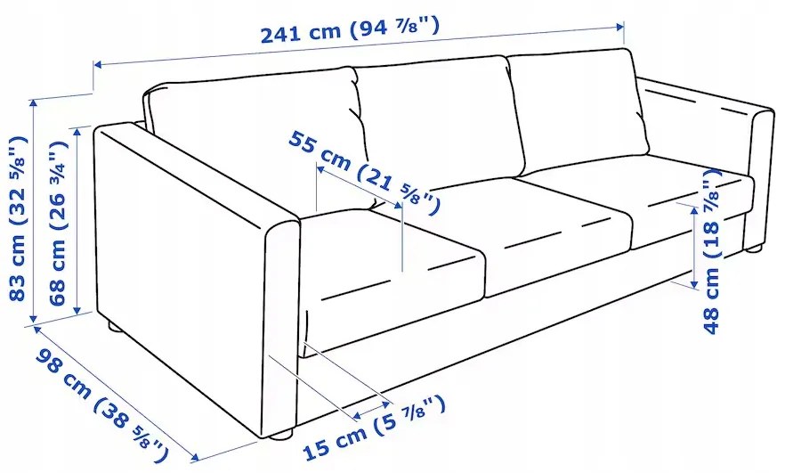 IKEA VIMLE 3-místná pohovka, Gunnared béžová