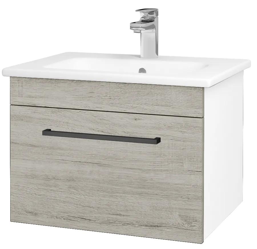 Dřevojas Koupelnová skříň ASTON SZZ 60 Varianta: N01 Bílá lesk / Úchytka T01 / D02 Bříza
