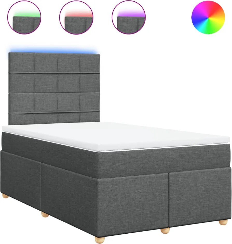 Box spring postel s matrací tmavě šedá 120x190 cm textil 3293520