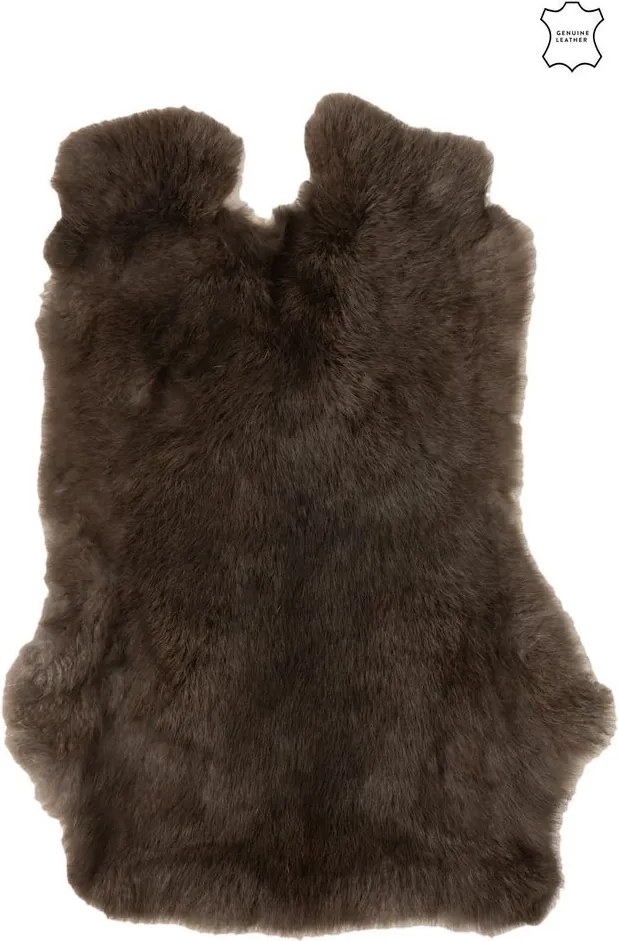 Tmavě hnědá králičí kůže Rabbi - 34*45cm