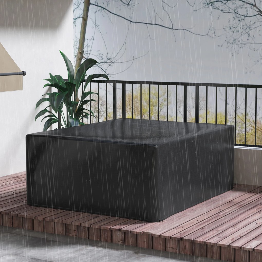 Outsunny nepromokavý kryt na zahradní nábytek, odolný proti UV – ochranná PE plachta pro zahradní stoly a terasový nábytek, obdélníkový 235 x 190 x 9…