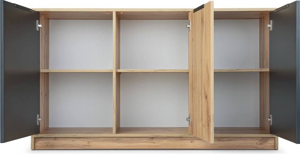 STO Komoda BALI LUX D3, 138 cm Dub Votan/Černá