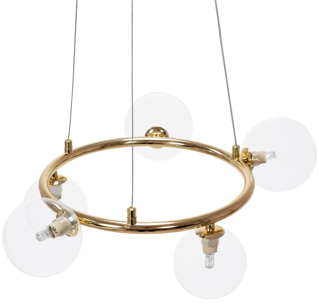 Toolight, stropní svítidlo skleněné koule 5xG9 APP1158-6CP, zlatá, OSW-04690