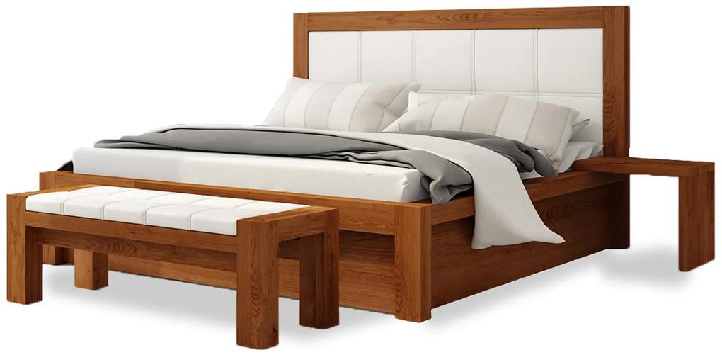 Postel Postelia MODENA Buk 200x200 - dřevěná postel z masivu o šíři 12x8 cm
