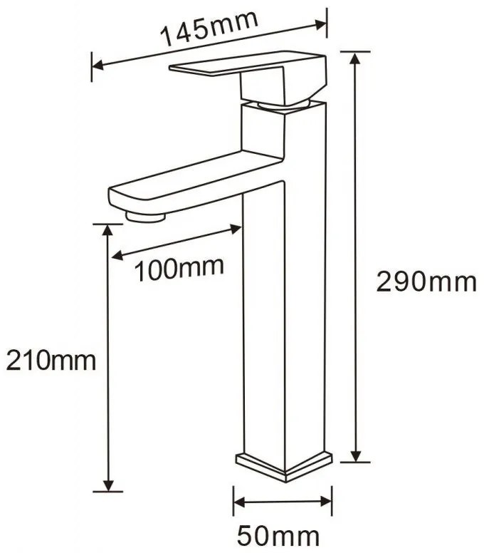 Mexen EMMA - Vysoká umyvadlová baterie, Zlatá, 71910-50