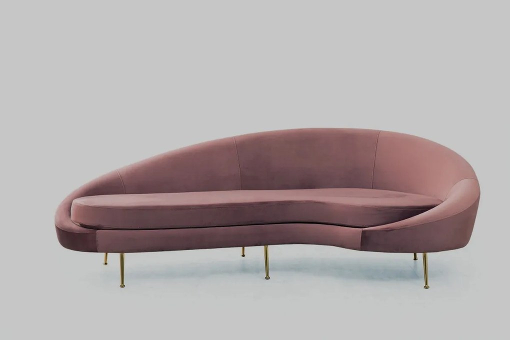 Designová 3-místná sedačka Zeena 255 cm tmavěrůžová - pravá