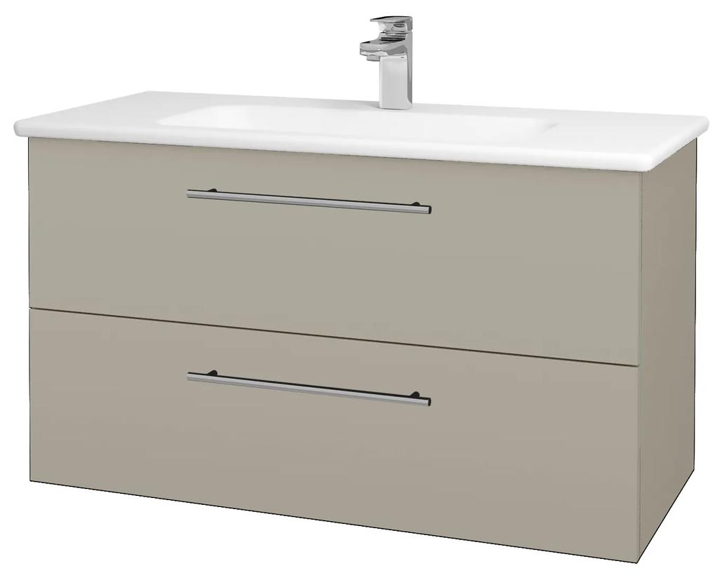 Dřevojas Koupelnová skříň GIO SZZ2 100 Varianta: N01 Bílá lesk / Úchytka T01 / D05 Oregon