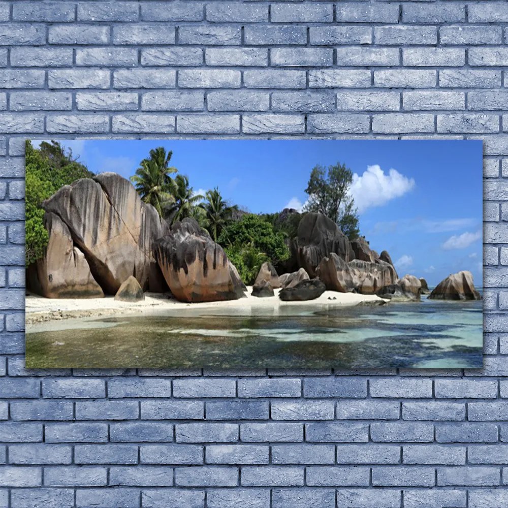 akrylový obraz Skála Moře Krajina 120x60 cm