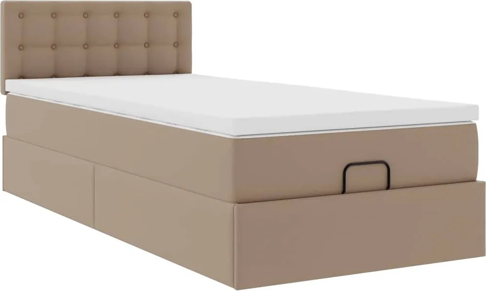 Osmanský rám postele s matrací cappuccino 90x200cm umělá kůže 3312136