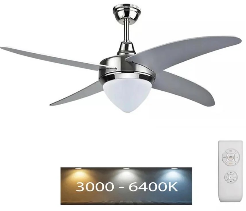 LED Stropní ventilátor LED/15W/230V 3000K/4000K/6400K + dálkové ovládání