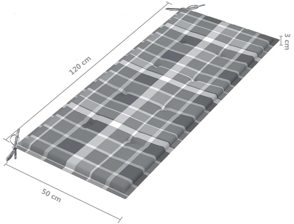 vidaXL Marketos 2místná zahradní lavice s poduškou 120 cm masivní eukalyptus