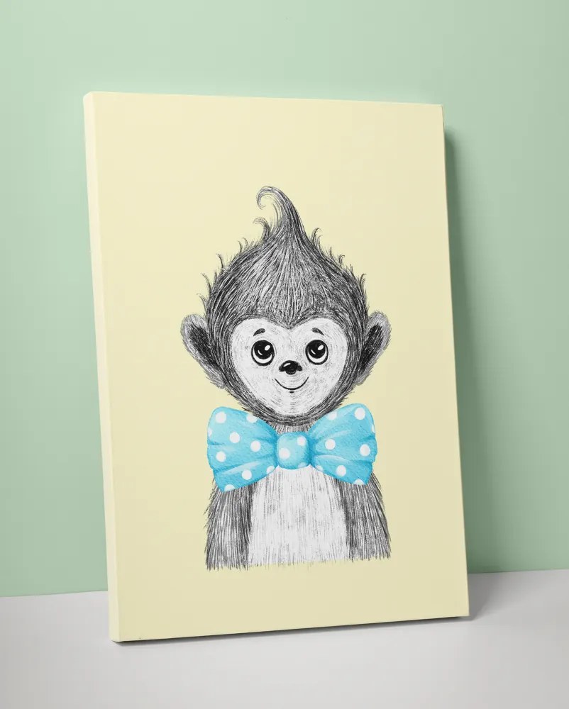 Obraz Opička 30 x 40 cm - napnuté plátno na dřevěném rámu