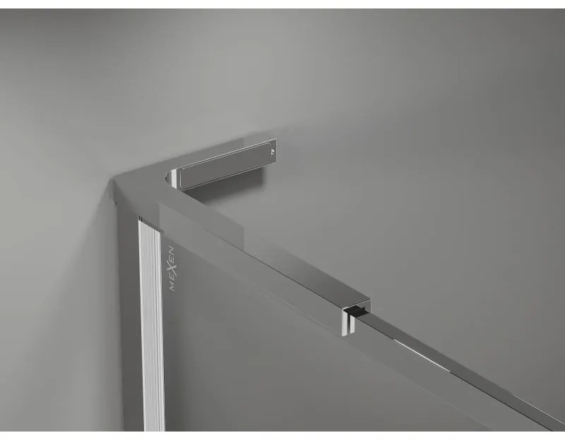 Mexen Kioto-F L, sprchová zástěna s rámem 50 x 202 cm, 8 mm čiré sklo, chromový profil, 800-050-174-01-00