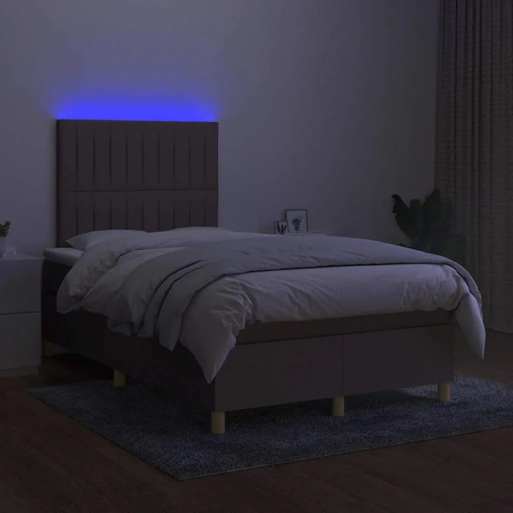 Box spring postel s matrací a LED taupe 120x190 cm textil 3270264