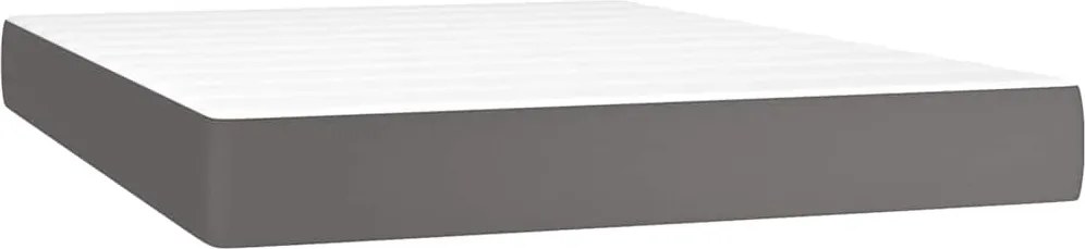 Box spring postel s matrací a LED šedá 140x190 cm umělá kůže 3134163
