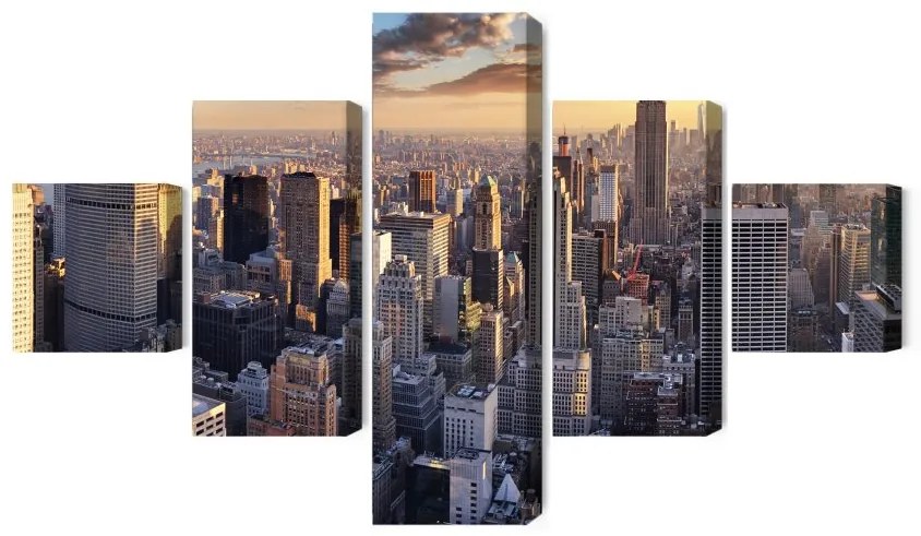 Vícedílný obraz 3D Panorama New York City Nedostatek Nedostatek Přírodní plátno 150x90