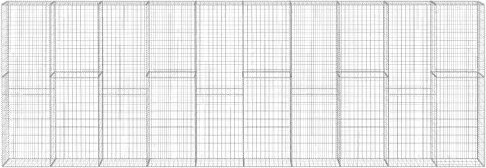 Gabionová zeď s víky z pozinkované oceli 600 x 30 x 200 cm 144915