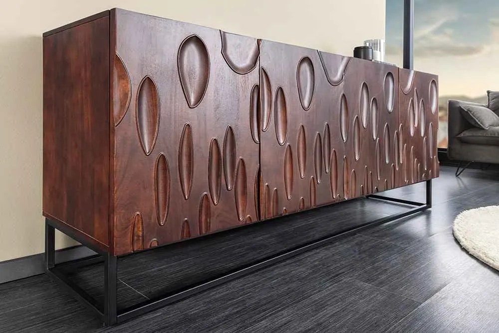 Designová komoda Lameez 175 cm tmavě hnědá akácie