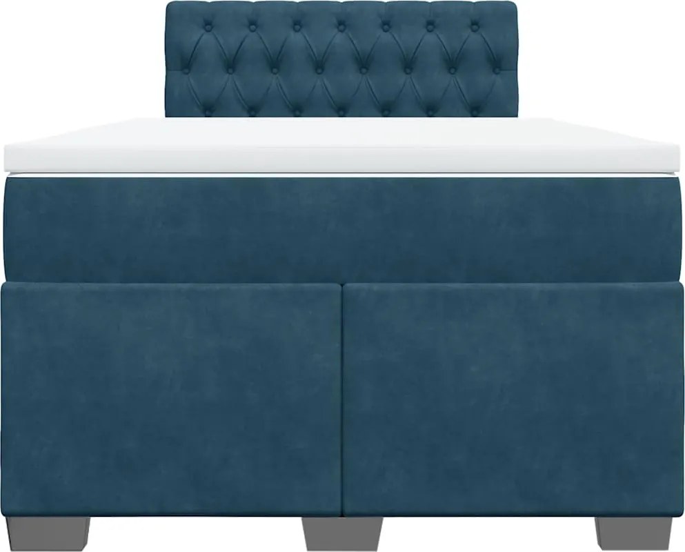 Box spring postel s matrací tmavě modrá 120x190 cm samet 3286268