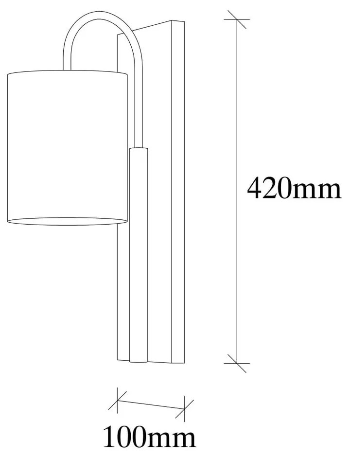 Černé kovové nástěnné svítidlo se světle hnědým stínidlem Opviq lights Julia