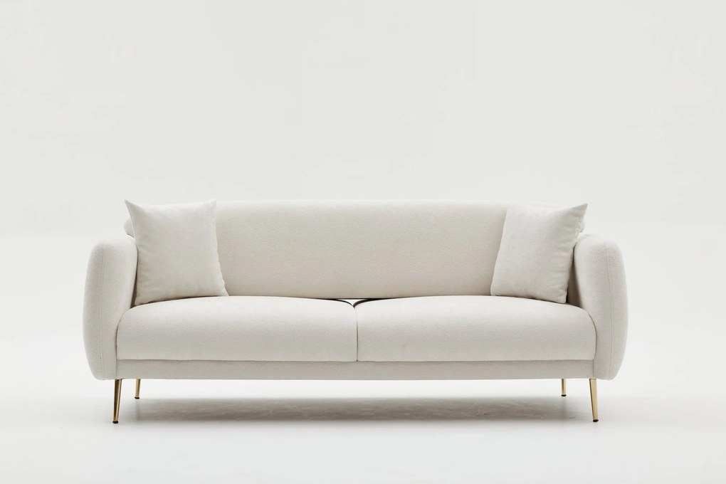 Atelier del Sofa 3-místná pohovka Simena - Cream, Krémová, Zlatá