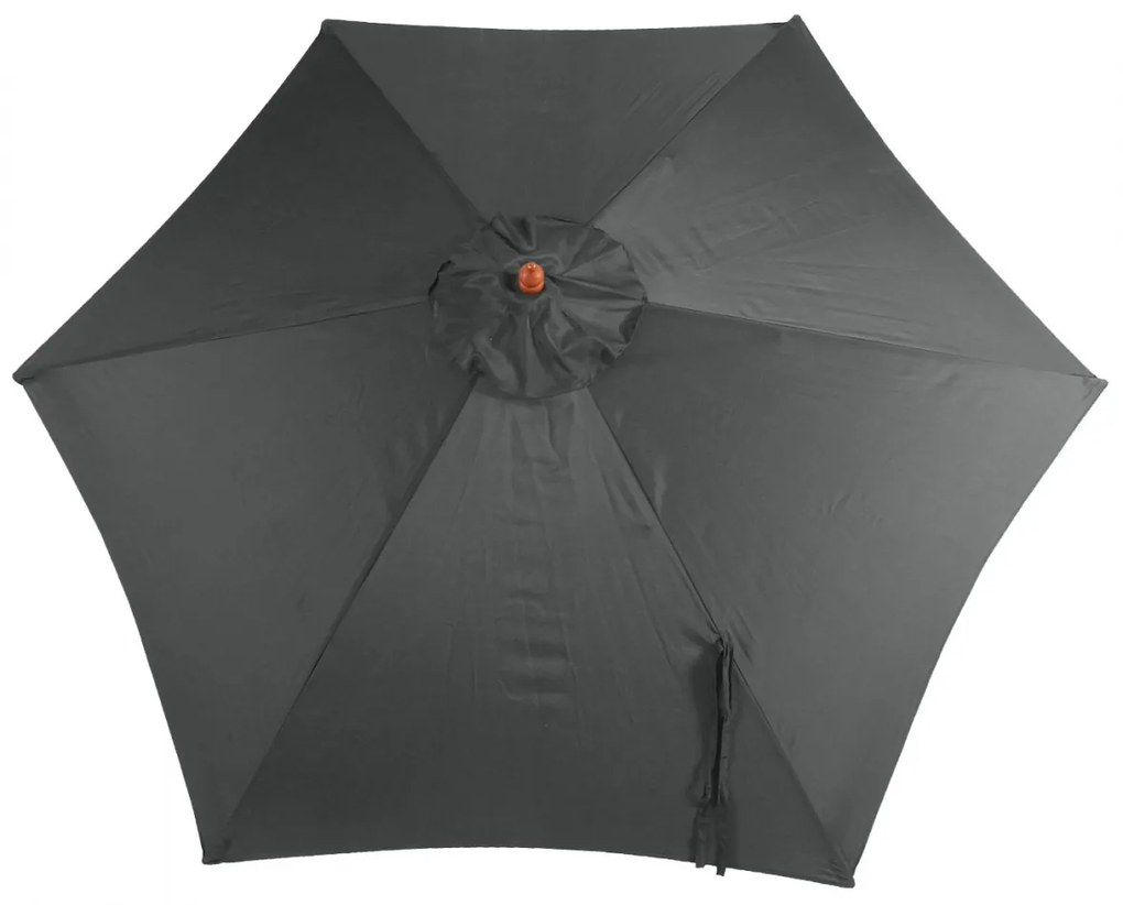 Slunečník Florida Ø 3 m - polyester/dřevo - antracit