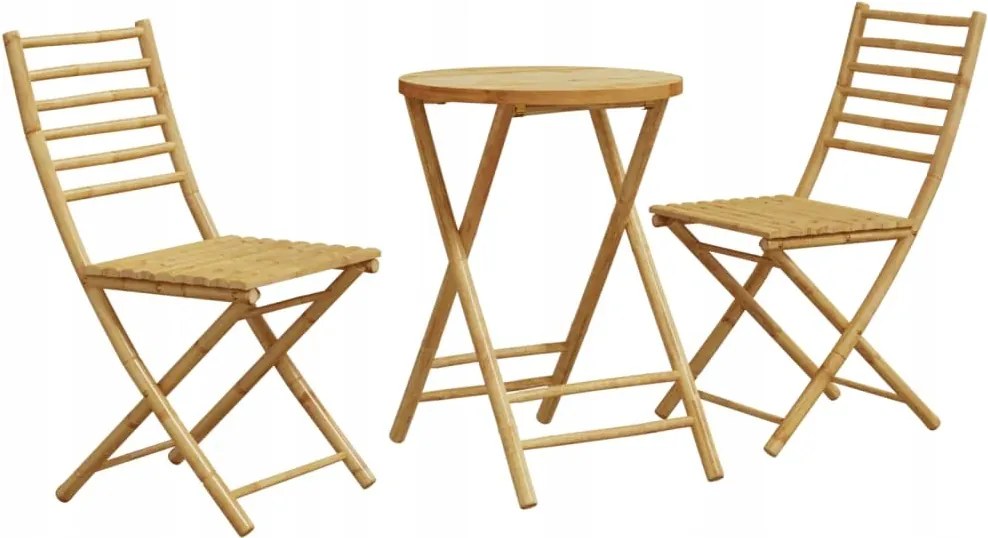 3dílný bistro set bambus