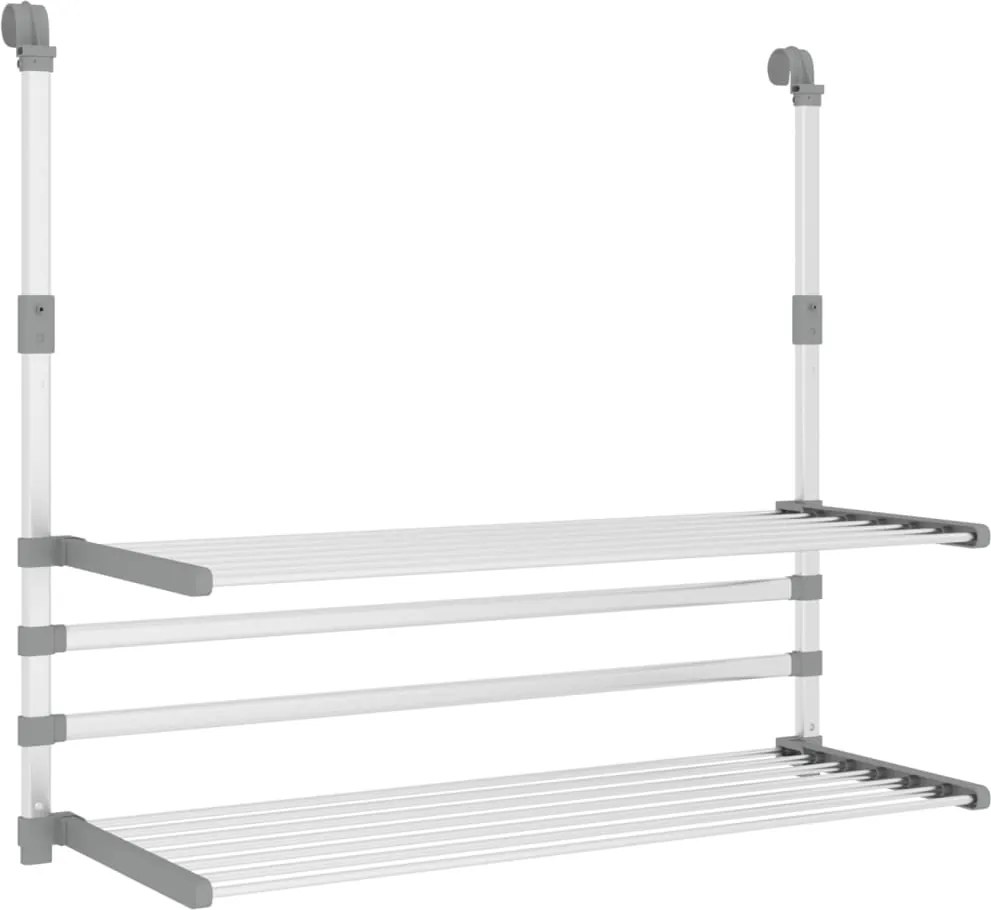 Sušák na prádlo na balkon 89 x 25 x (60–95) cm hliník 154605