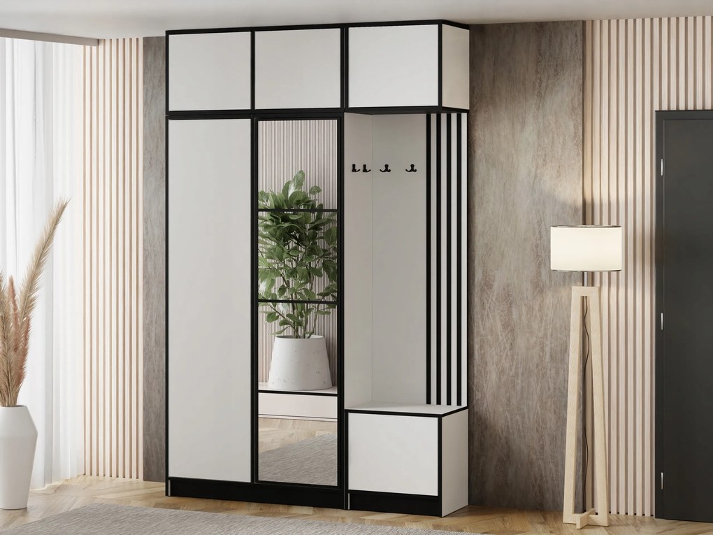 Šatní skříň s nástavcem EDEN 13 bílý Vzor 1