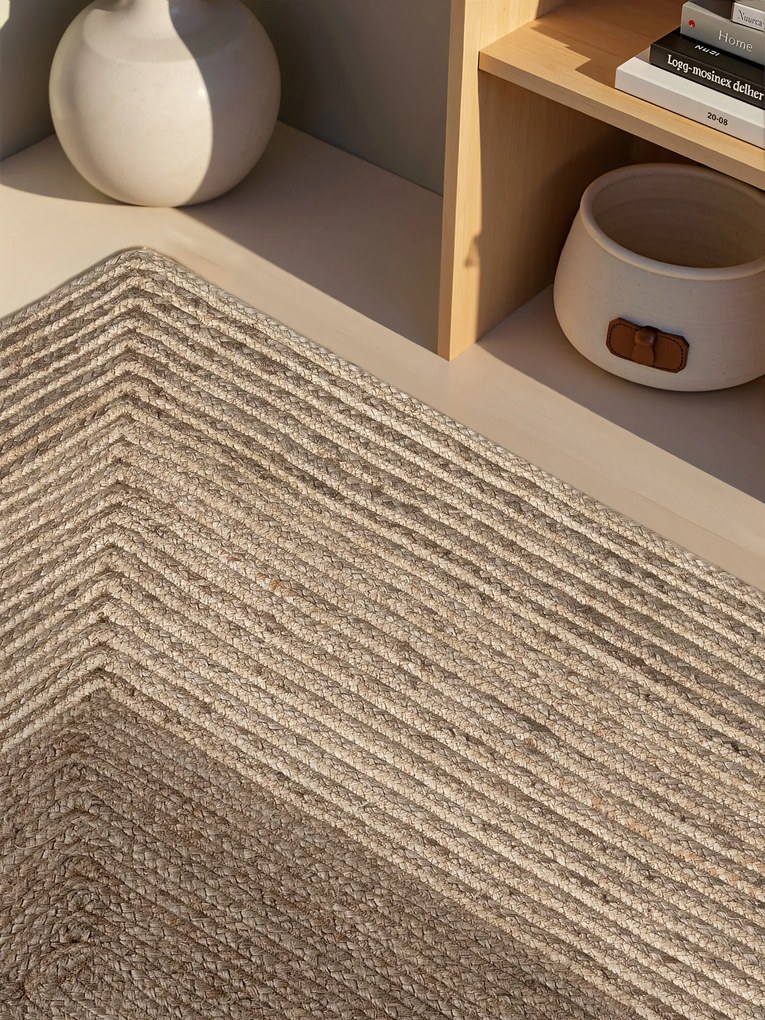 Hanse Home, Kusový koberec Juno 106329 Natural White Brown, 160x230, hnědá, chodba / předsíň