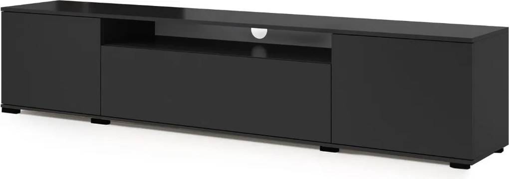 Černá TV skříňka Logan 200 na nízkých nožkách