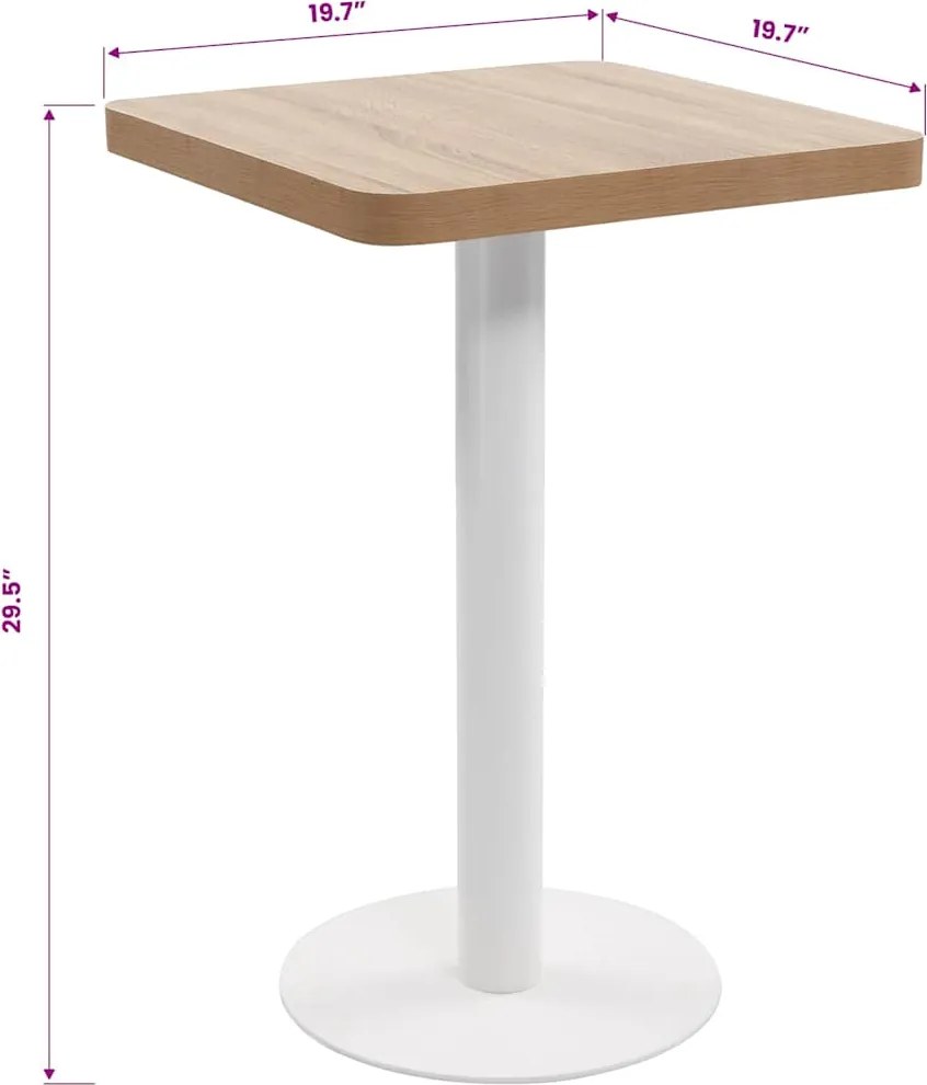 Bistro stolek světle hnědý 50 x 50 cm MDF 286426