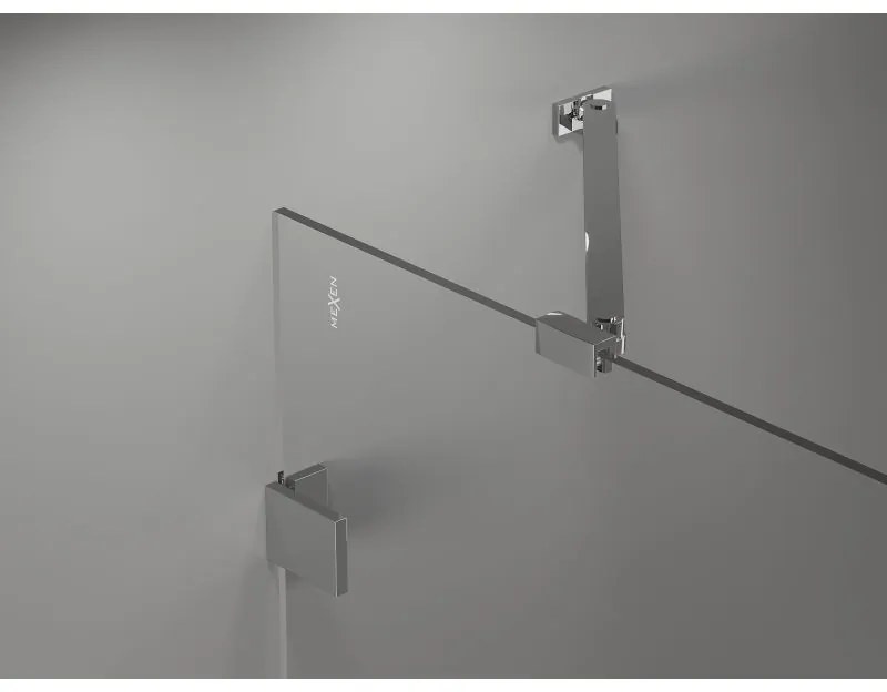 Mexen Lunar Duo výklopný sprchový kout 100 x 70 cm, 8mm čiré sklo, chromový profil, 834-100L-070P-01-00