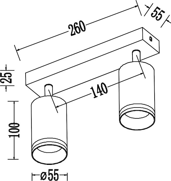 Bodové svítidlo Pipe Ring, 2x bílé kovové stínítko, w