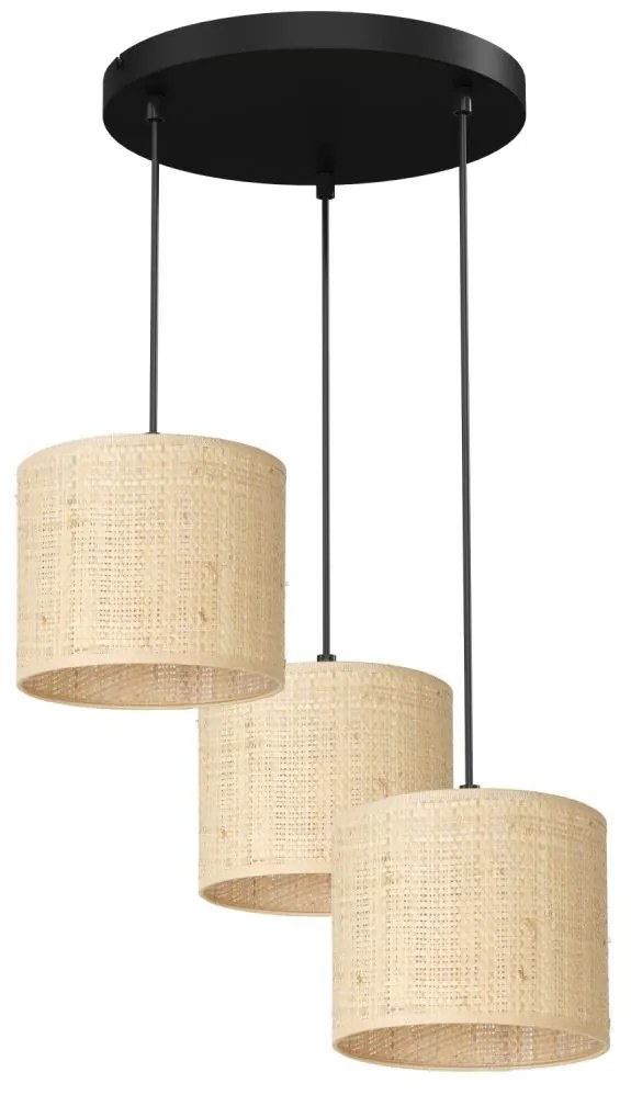 Luminex Lustr na lanku RATTAN 3xE27/60W/230V ratan LU5282