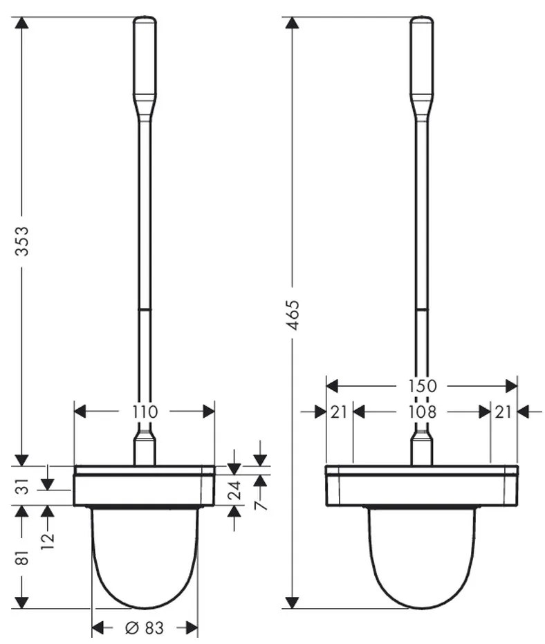 Axor Universal - držák pro WC kartáč na stěnu, chrom 42835000