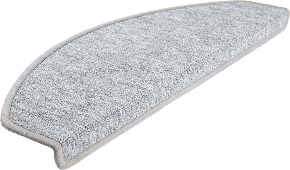Schodové rohože 10 ks 65 x 24 x 4 cm světle šedé, půlkulaté, velké 149757