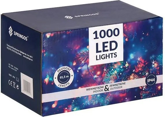 LED světelný řetěz - 81,5m, 1000LED, IP44, teplá bílá