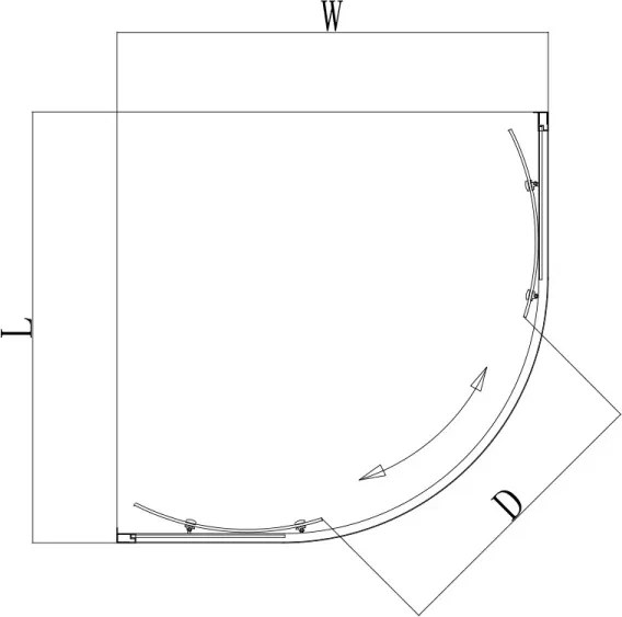 BPS-koupelny Čtvrtkruhový sprchový kout HYD-RK94B 90x90 cm bílá/transparent + vanička HYD-RSV-SXL01B bílá
