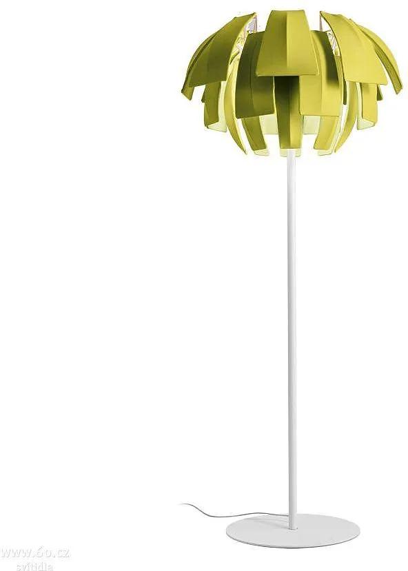 Axo light PTPLU180E27VE Plumage PT 180, stojací designová lampa ze zeleného textilu, 6x70W, výška 300cm