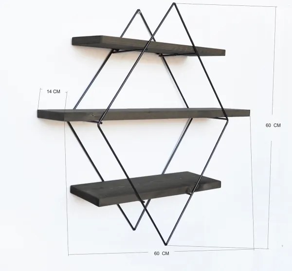 Nástěnná police 60x60 cm smrk