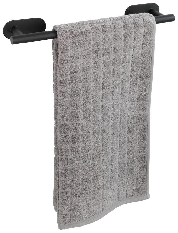 Černý matný nástěnný držák na ručníky z nerezové oceli Wenko Orea Turbo-Loc®