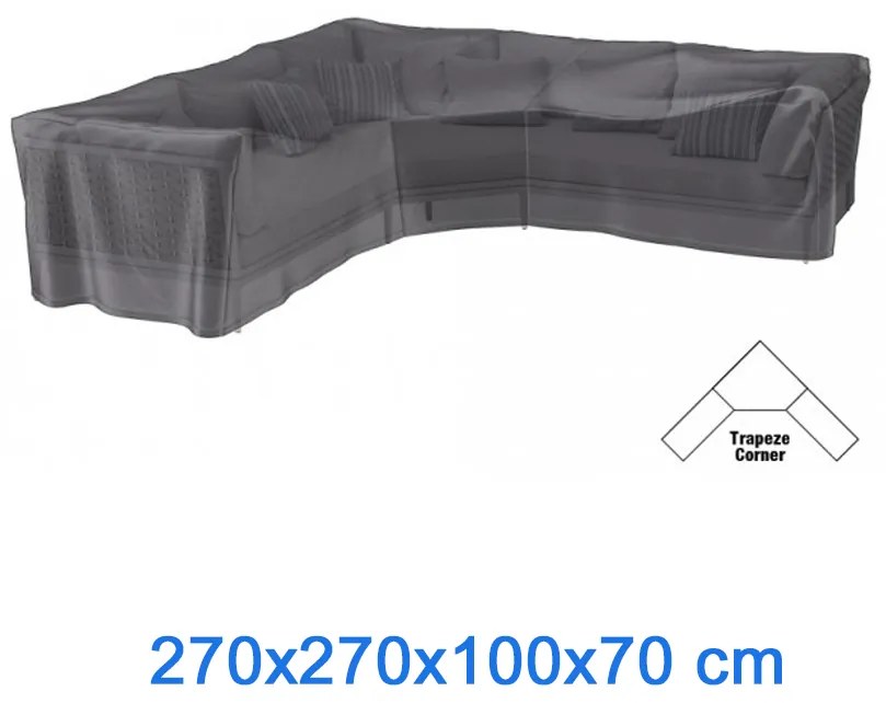 Obal na rohovou sedací soupravu XL ve tvaru L, ROVNORAMENNÁ 270x270x100x70 cm Aerocover