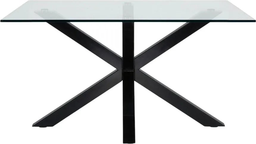Černý konferenční stolek se skleněnou deskou 70x130 cm Argo – Kave Home