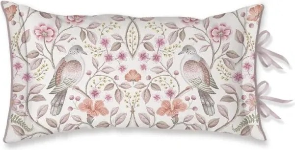 Pip Studio polštář Garden of Dove 35x60 cm, bílo-růžový (Polštářek s perkálovým povlakem s výplní)