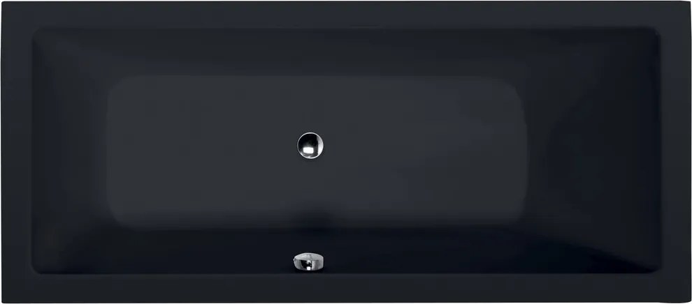 Polysan Mimoa obdélníková vana 170 x 80 x 39 cm akrylát černá mat 71713.21
