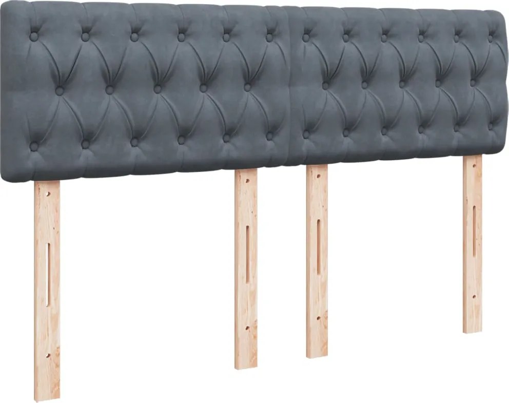 Box spring postel s matrací tmavě šedá 140x200 cm samet 3287765
