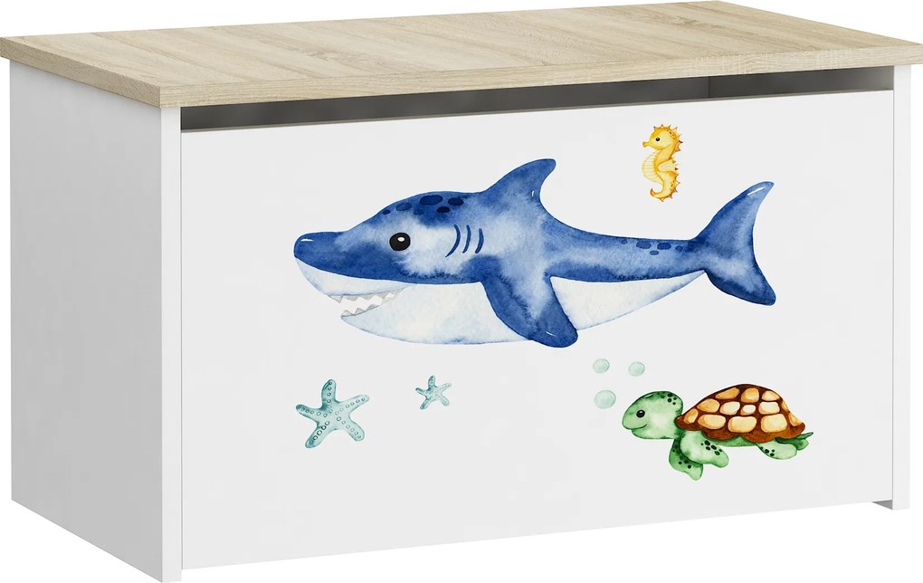 ADRK Furniture Truhla na hračky DARIA TB-Dar-W+S-SEA-ANI-n-O070